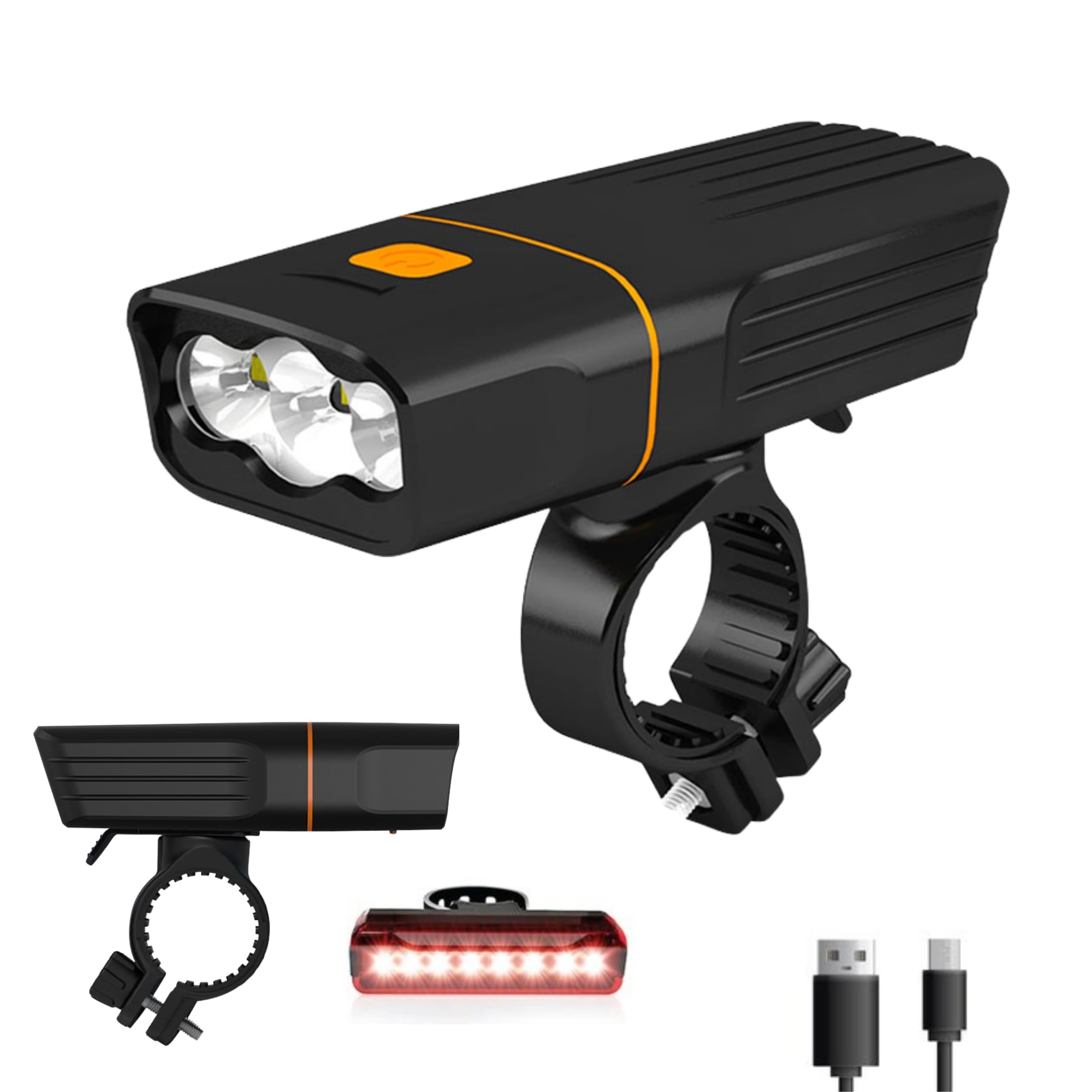 LED Fietsverlichting Set - USB Oplaadbaar - Fietslicht Voorlicht en Ac ...